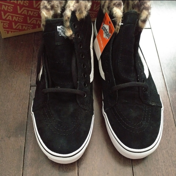 Vans | Shoes | Vans Sk8hi Platform Black Leopard Fur New | Poshmark